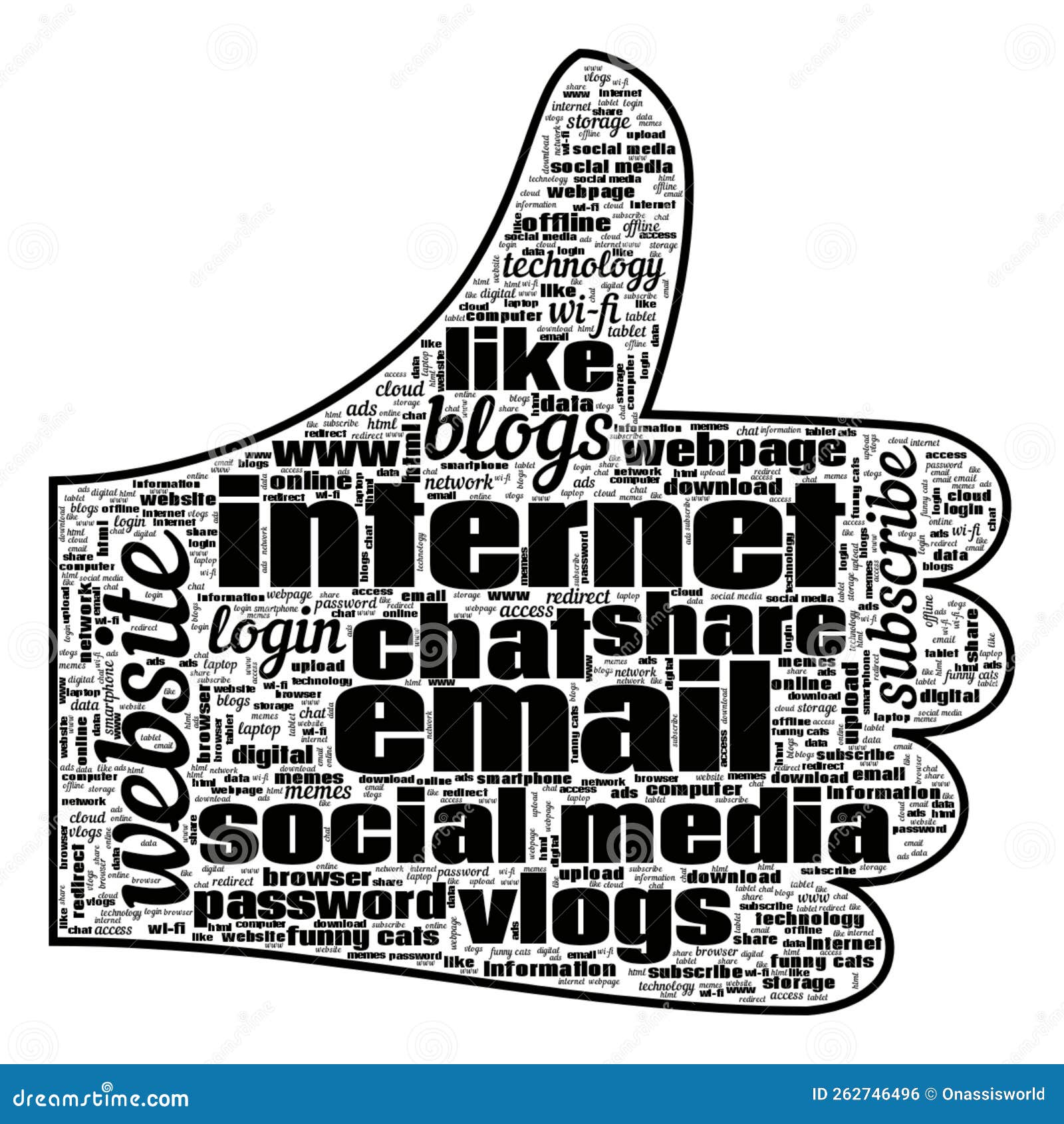 Everything Internet Abstract Text Background Illustration Icons Full ...