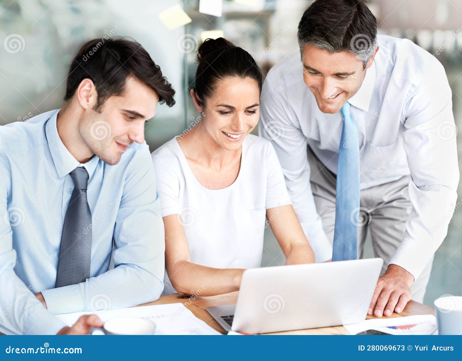 Everything is Looking Good. Group of Businesspeople Working Together on ...