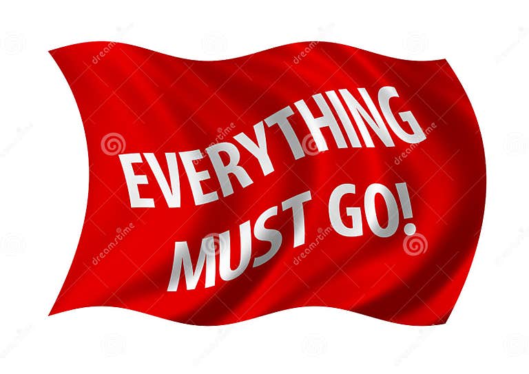Everything Must Go Sale Flag Stock Illustration - Illustration of mall ...