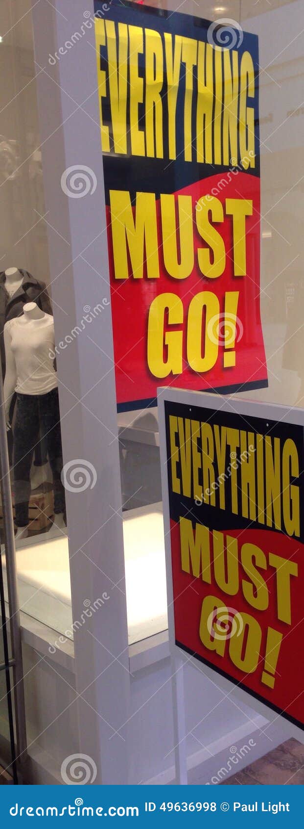 Everything must go editorial stock photo. Image of signs - 49636998