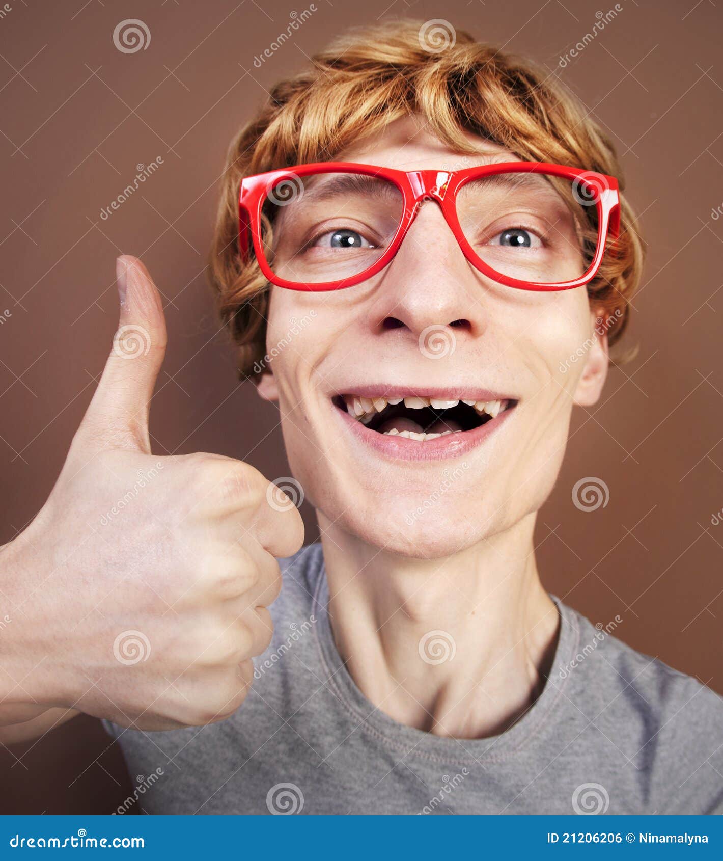Everything is ok stock photo. Image of nerd, hand, showing - 21206206