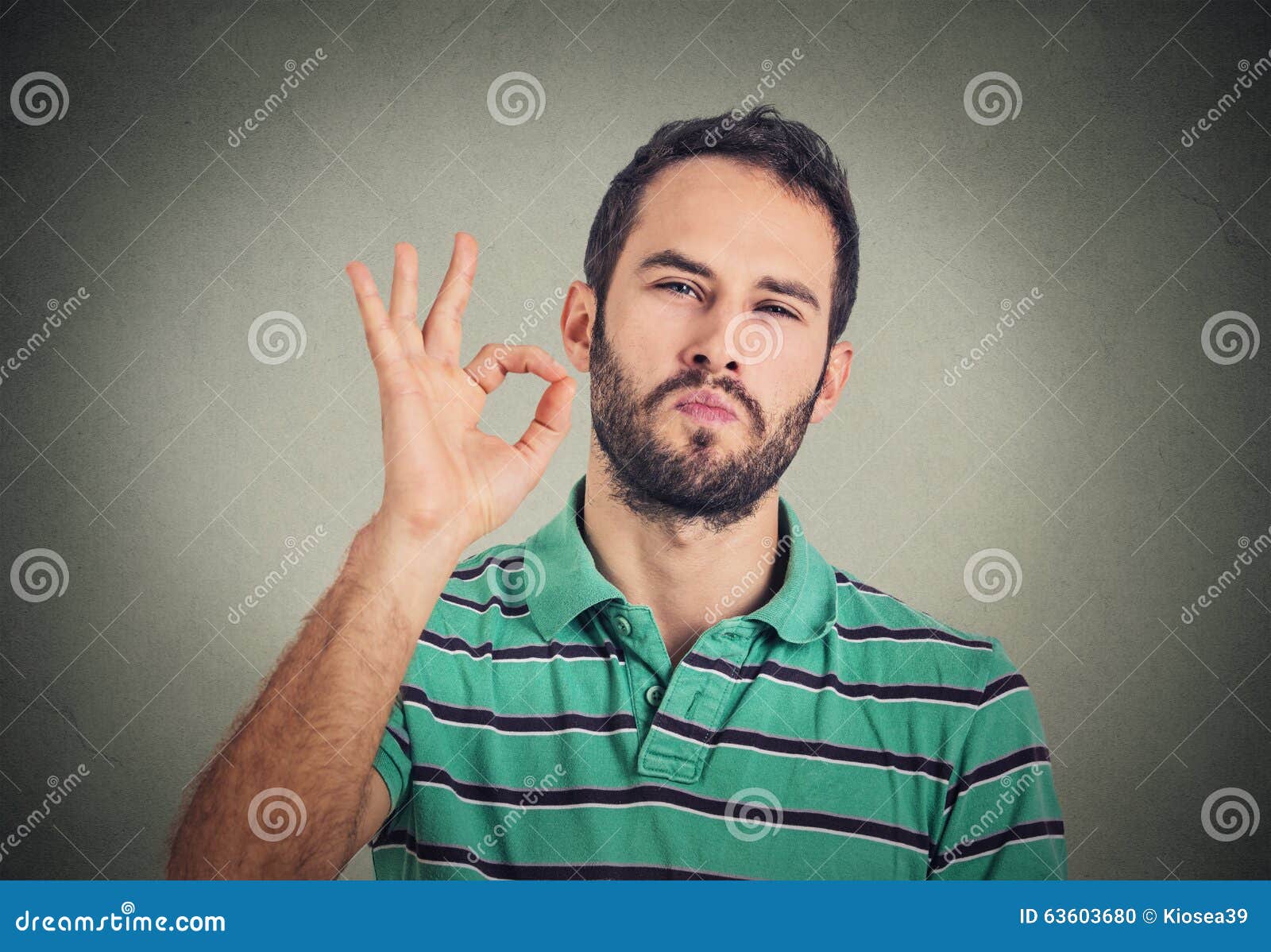 Everything is OK! Happy Man Gesturing OK Sign Stock Photo - Image of ...