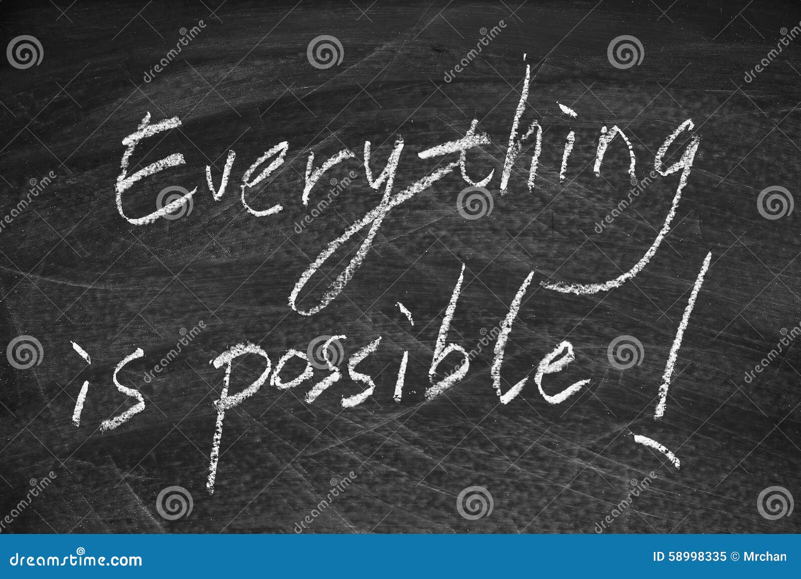 Everything is Possible stock image. Image of blackboard - 58998335