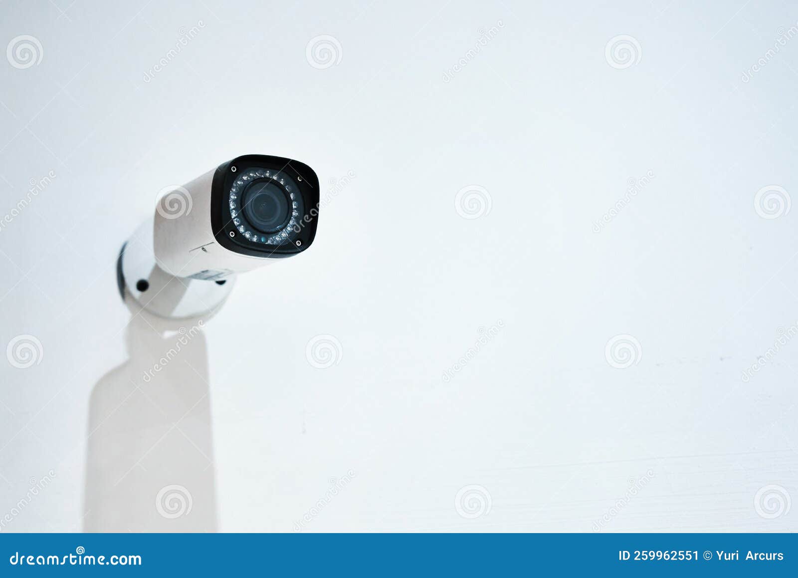 Everything is Spotted and in Range. Low Angle Shot of a Security Camera ...
