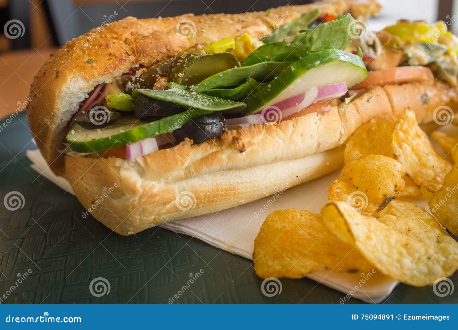 Everything Sub Sandwich stock image. Image of healthy - 75094891