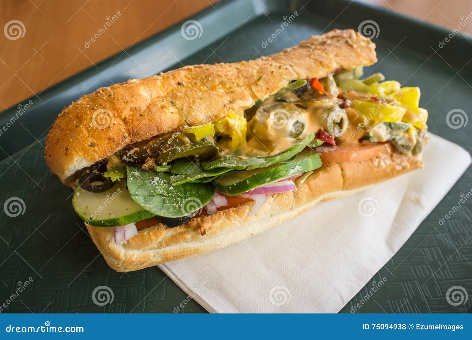 Everything Sub Sandwich stock photo. Image of enormous - 75094938