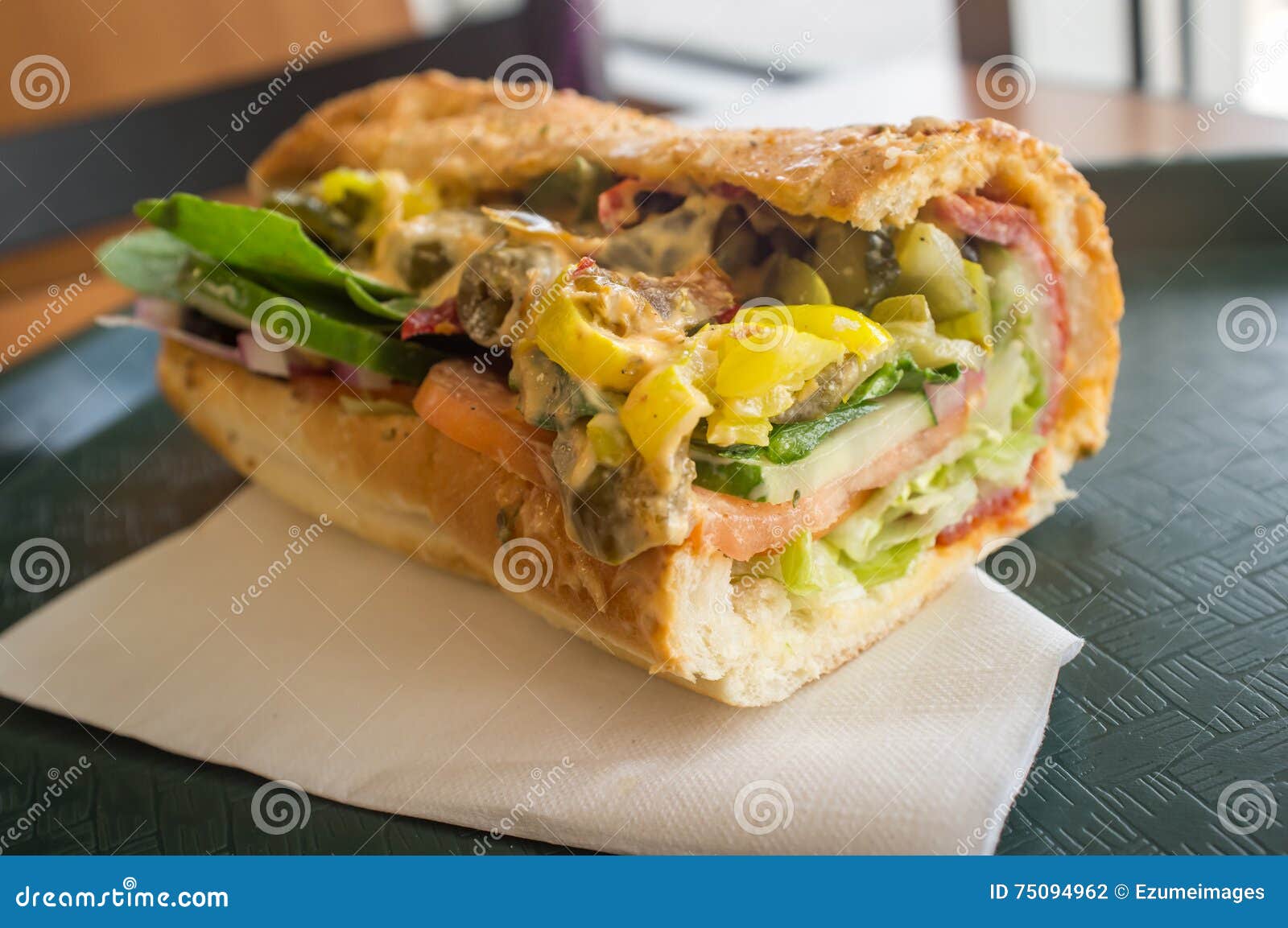 Everything Sub Sandwich stock photo. Image of peppers - 75094962