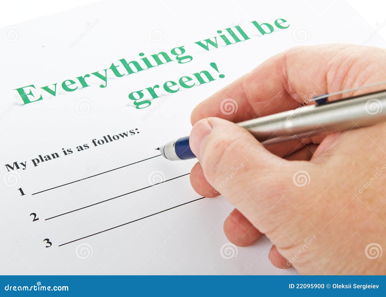 Everything will be green ! stock photo. Image of milestone - 22095900