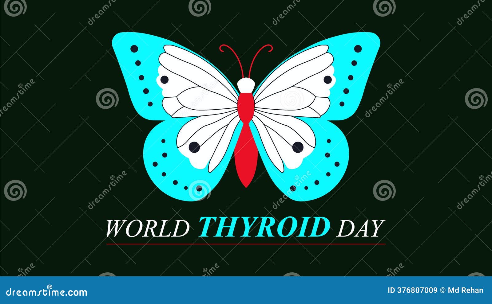 Thyroid Health Awareness Decorative Model On Pastel Blue Background ...