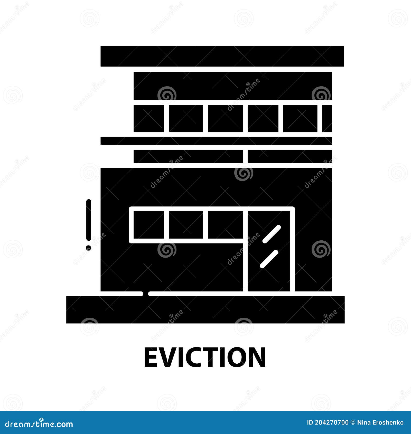Eviction Icon, Black Vector Sign with Editable Strokes, Concept ...