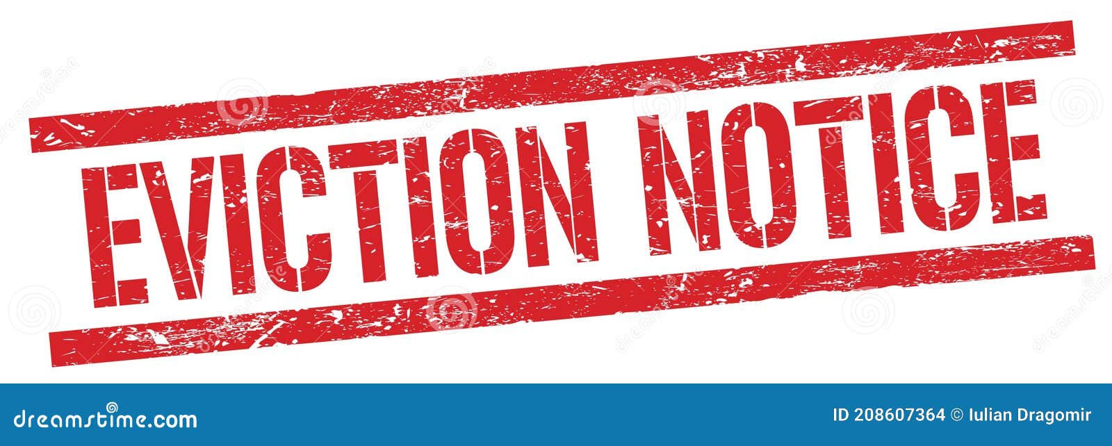 EVICTION NOTICE Text on Red Grungy Rectangle Stamp Stock Illustration ...