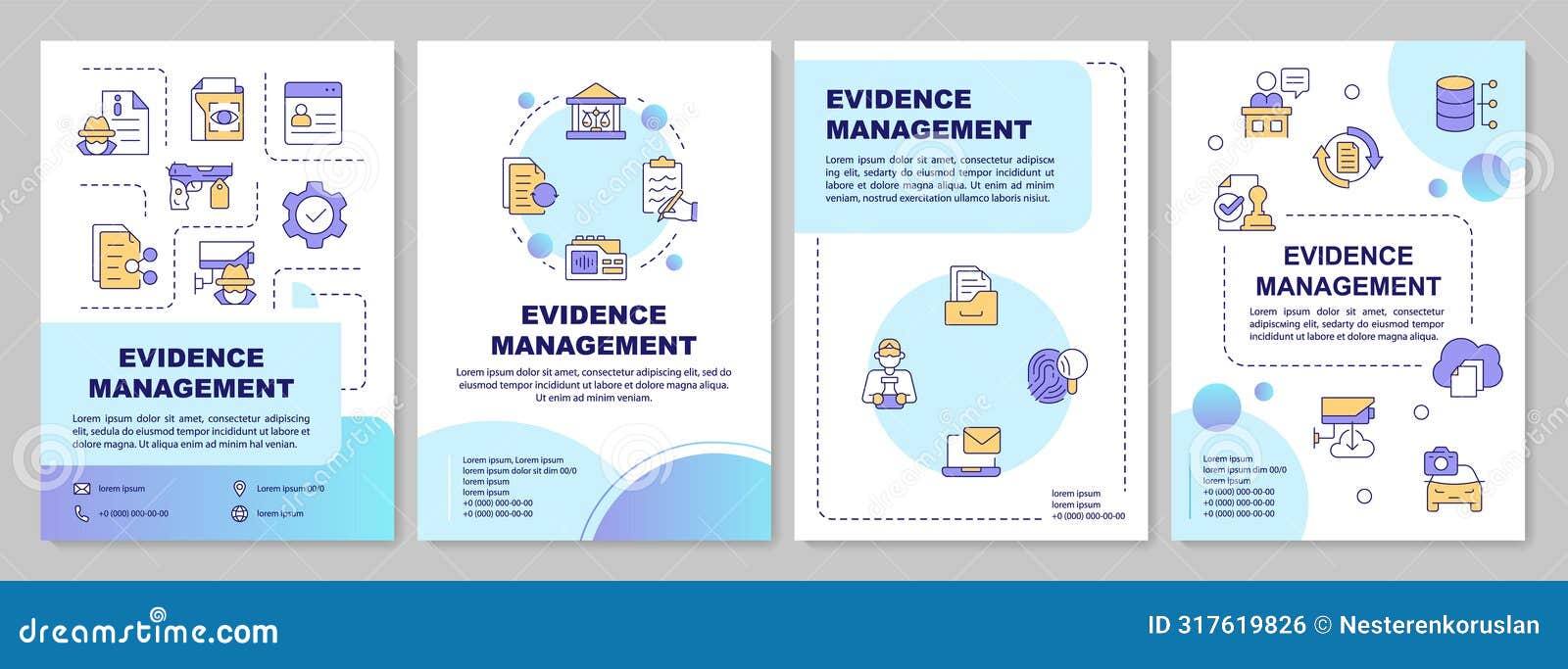 Evidence Control Blue Gradient Brochure Template Stock Illustration ...