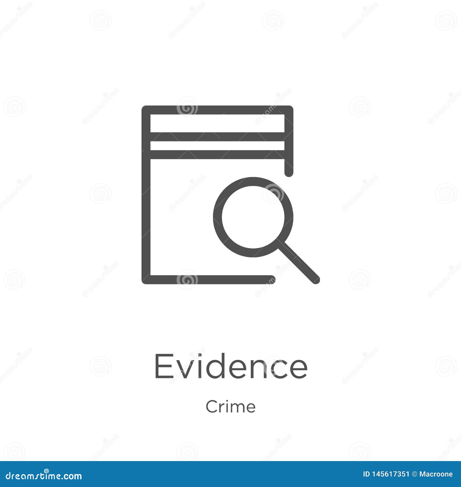 Evidence Icon Vector from Crime Collection. Thin Line Evidence Outline ...