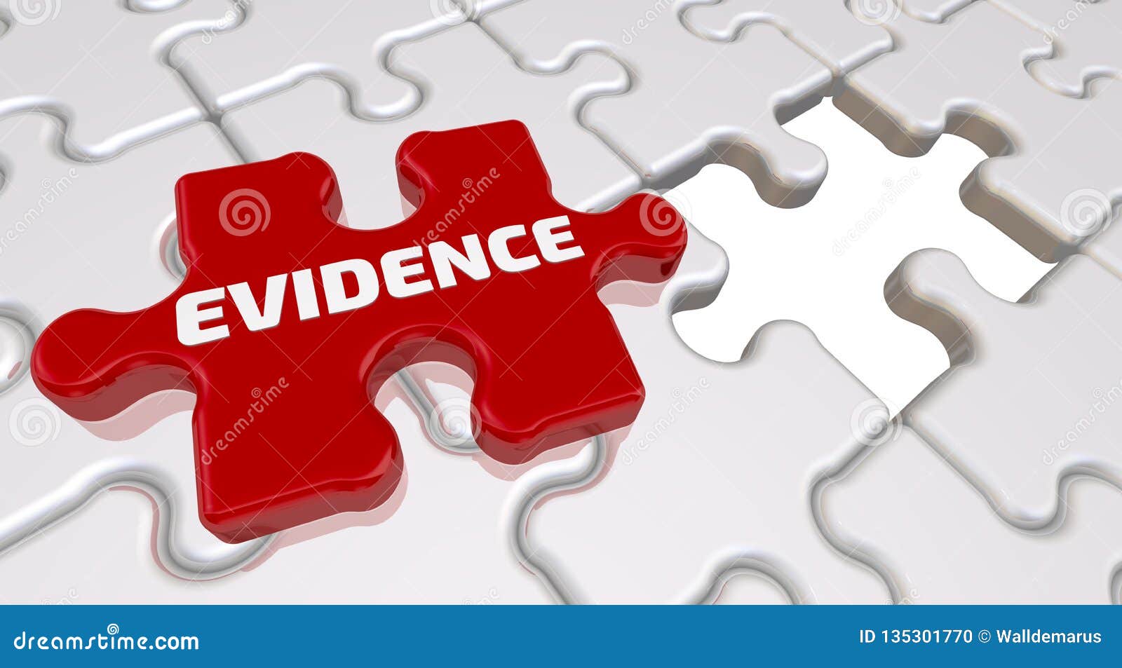 Evidence. the Inscription on the Missing Element of the Puzzle Stock ...