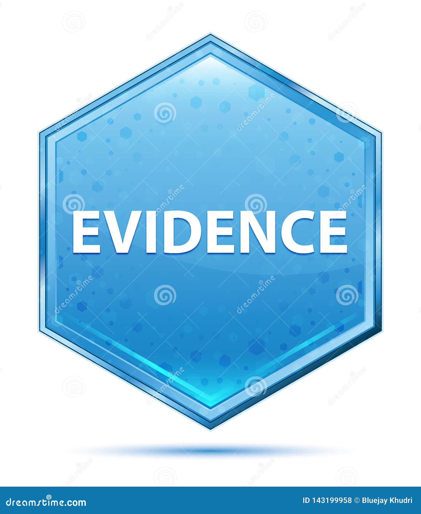 Evidence Crystal Blue Hexagon Button Stock Illustration - Illustration ...