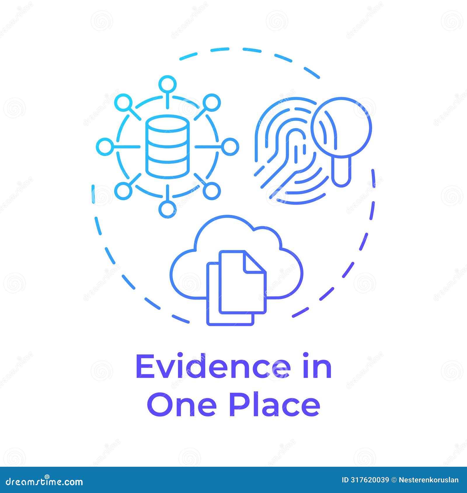 Evidence in One Place Blue Gradient Concept Icon Stock Vector - Illustration of collaboration ...