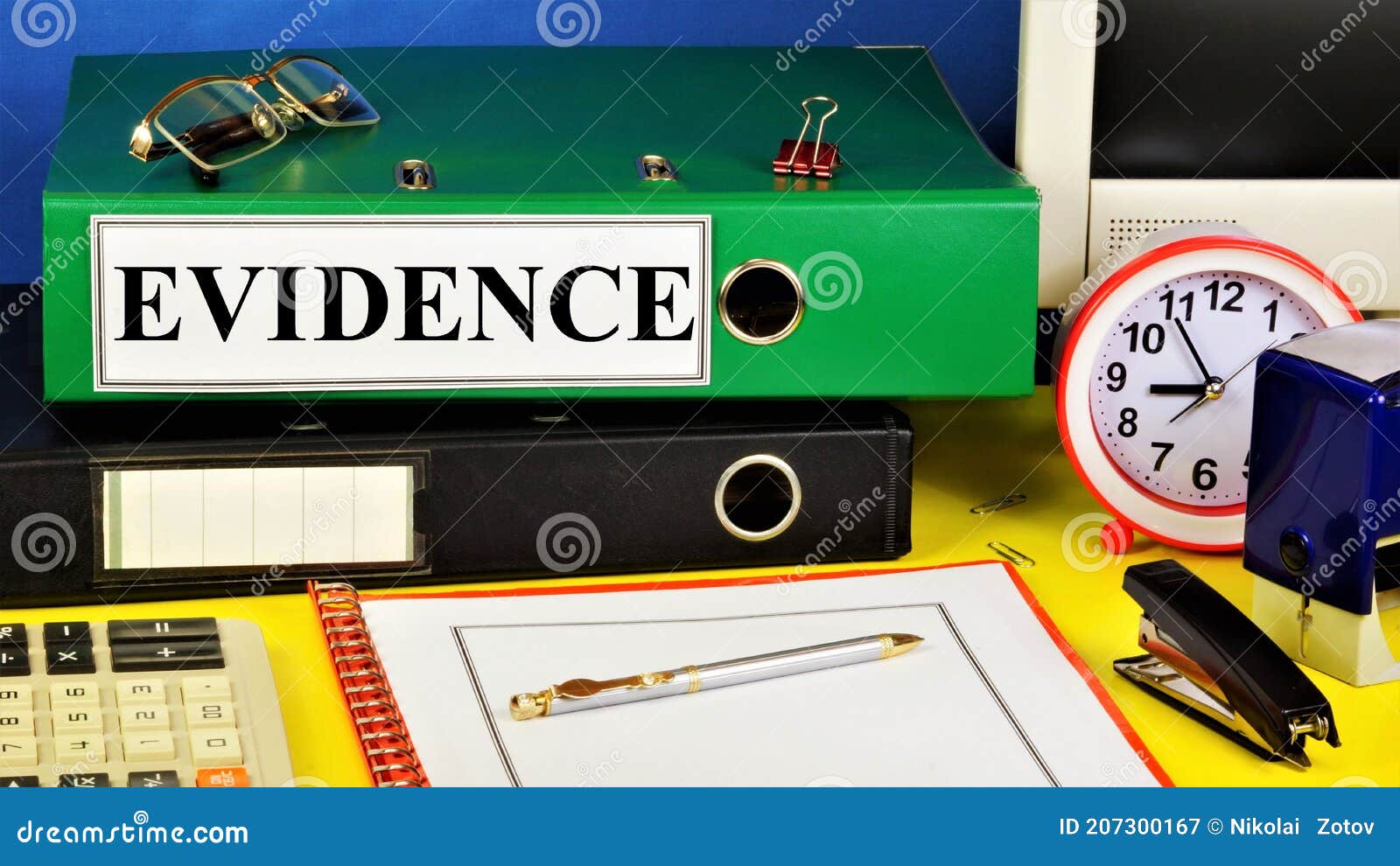 Evidence. Text Label on the Folder Stock Image - Image of purpose ...