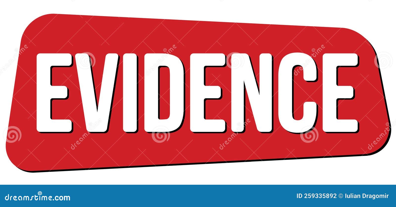 EVIDENCE Text on Red Trapeze Stamp Sign Stock Illustration ...