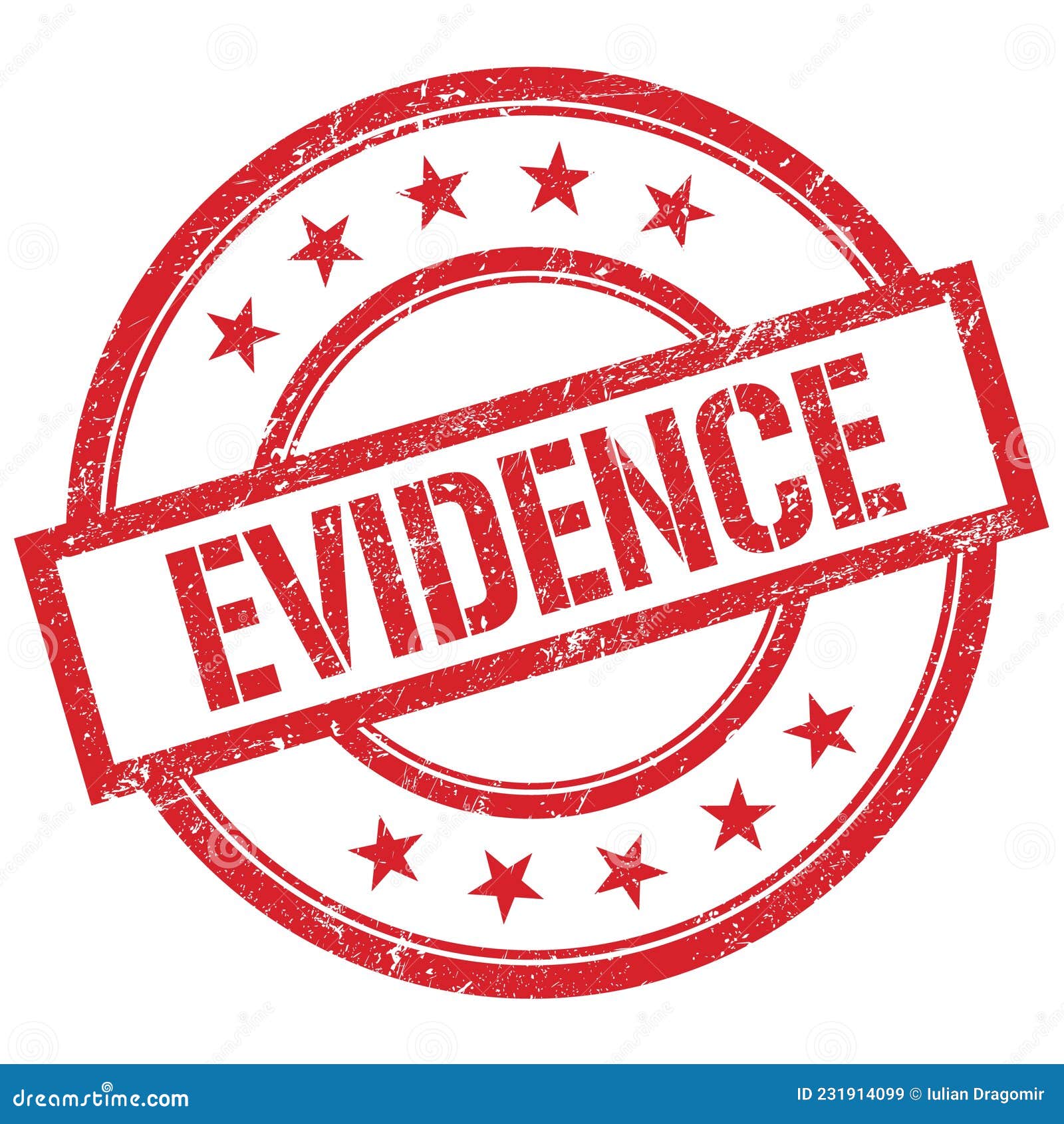 EVIDENCE Text Written on Red Vintage Stamp Stock Illustration ...