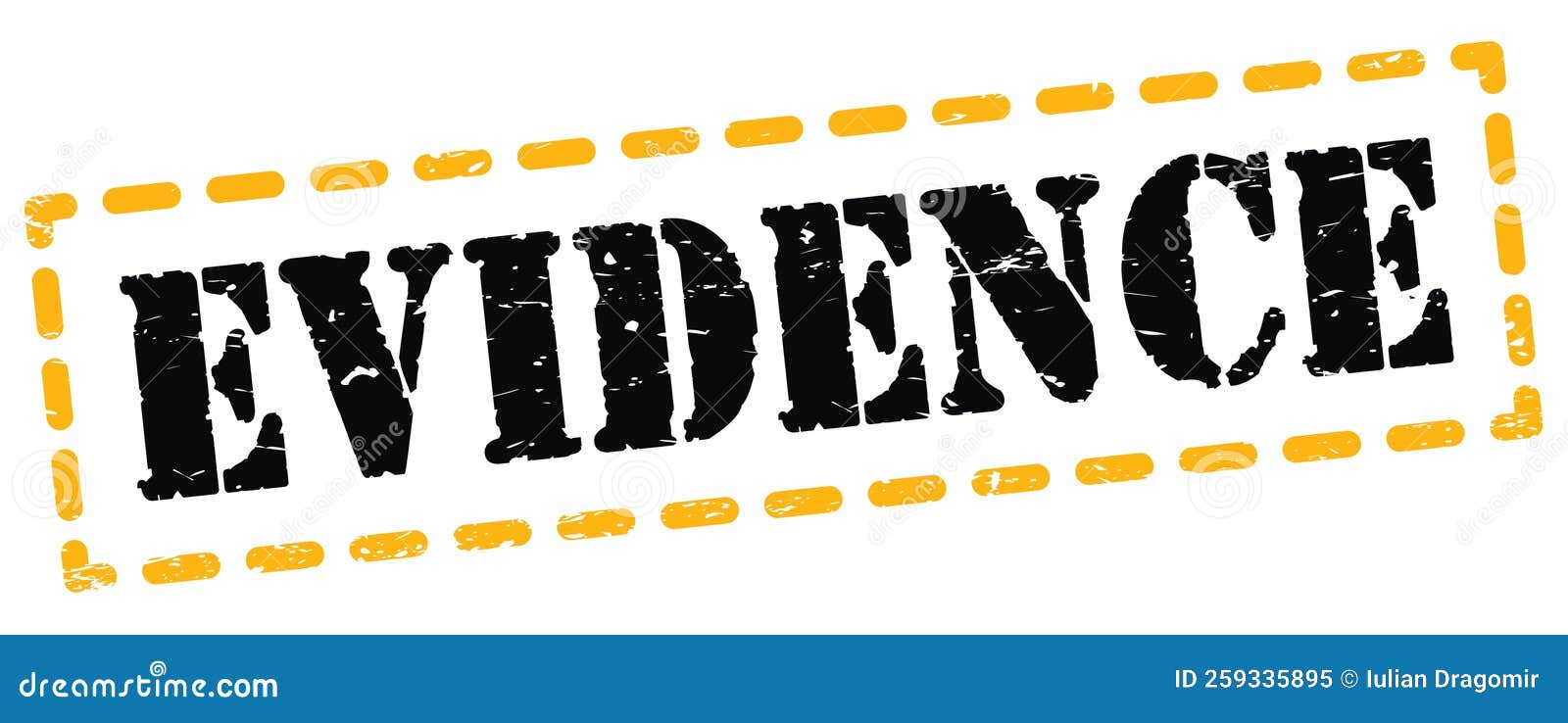 EVIDENCE Text Written on Yellow-black Stamp Sign Stock Illustration ...