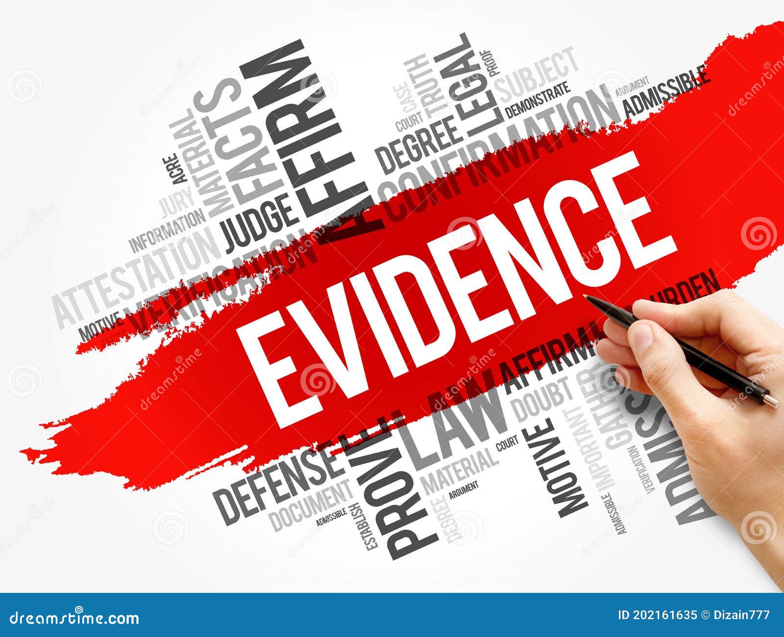 EVIDENCE - Word Written On Wooden Blocks On Light Blue Background ...