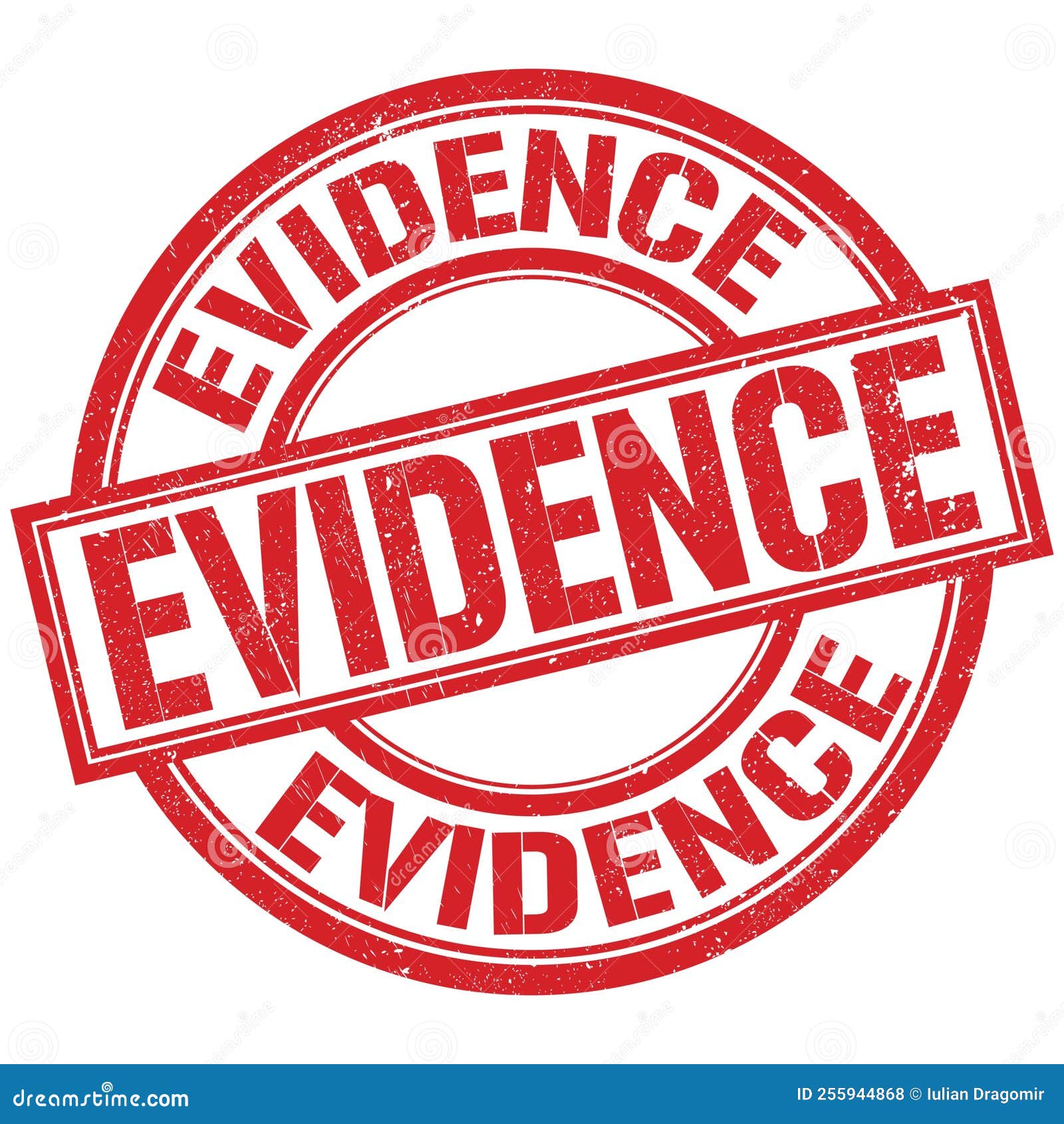 EVIDENCE Written Word on Red Stamp Sign Stock Illustration ...