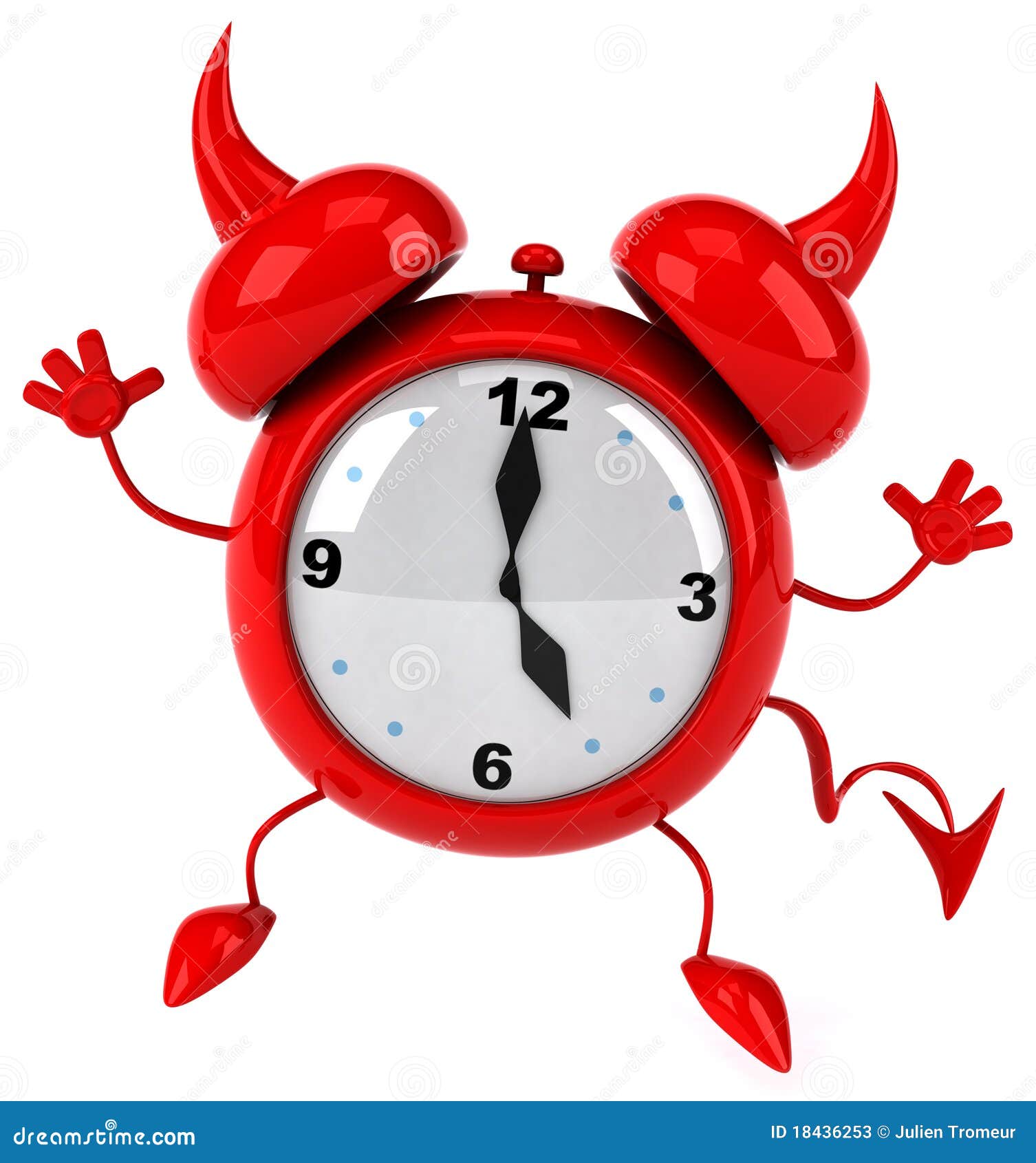 Evil alarm clock stock illustration. Illustration of lucifer - 18436253