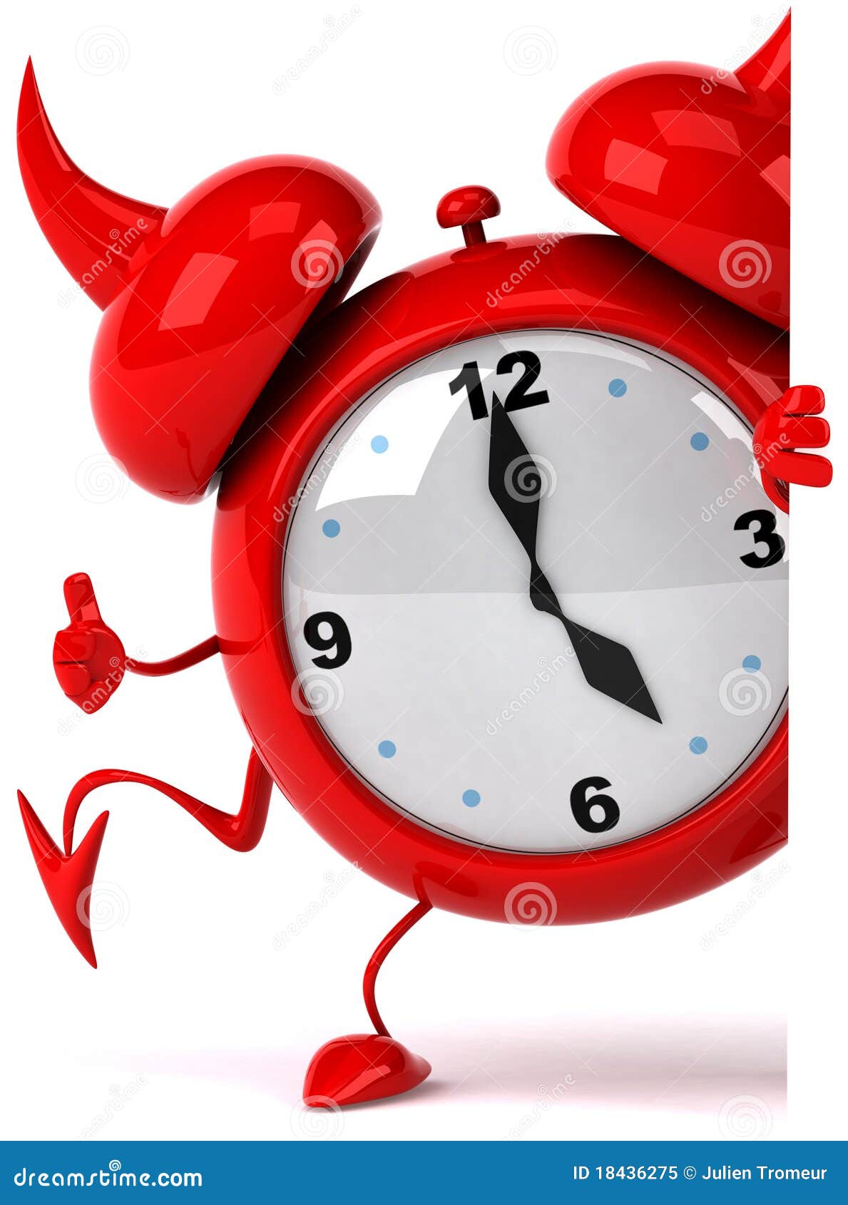 Evil alarm clock stock illustration. Illustration of point - 18436275