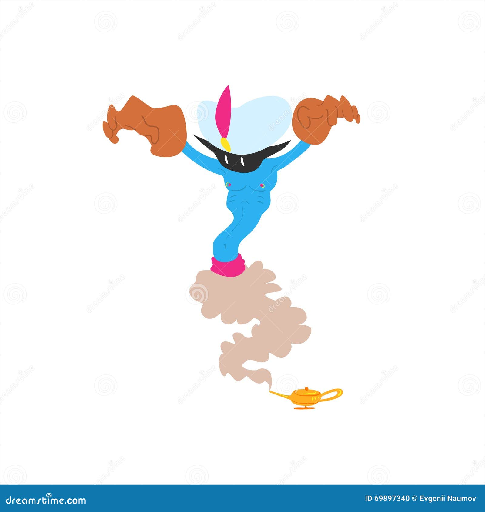 Genie Angry Emoji. Magic Ghost Aggressive Emotion. Arabic Magic Vector ...