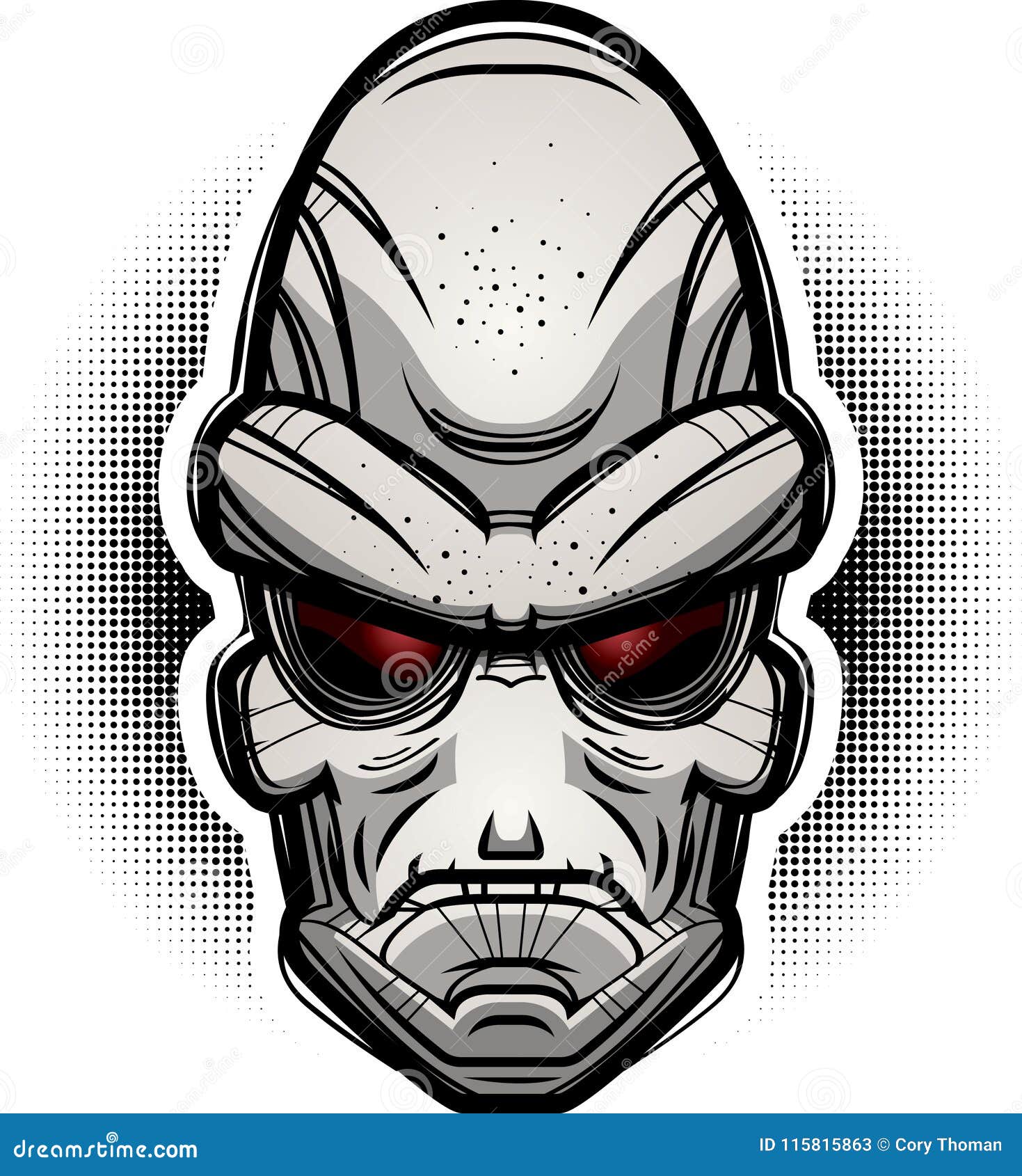 Evil Alien Illustration stock vector. Illustration of frightening ...