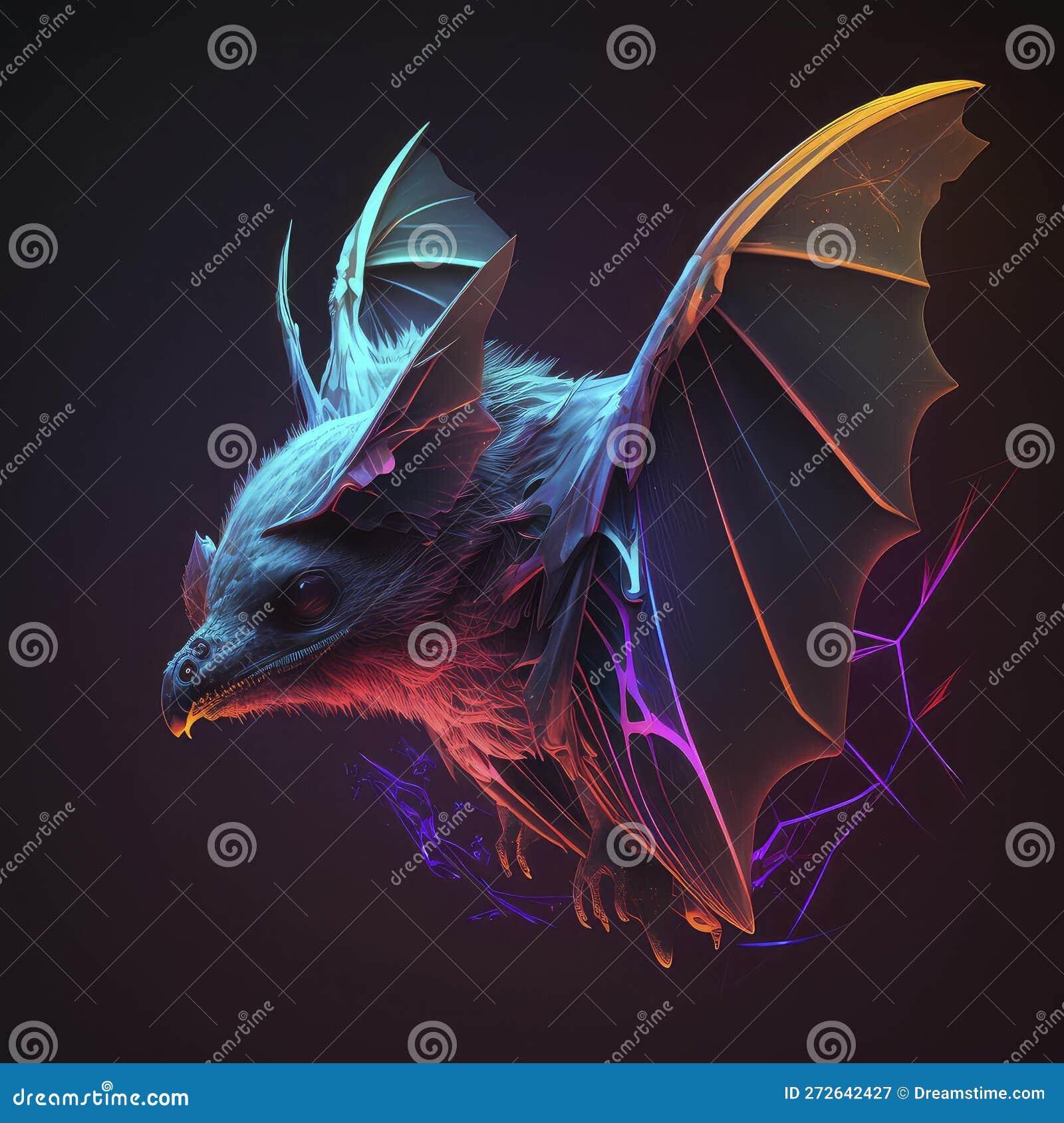 Evil Angry Bird in Red Flame. Ai Generated Stock Illustration ...