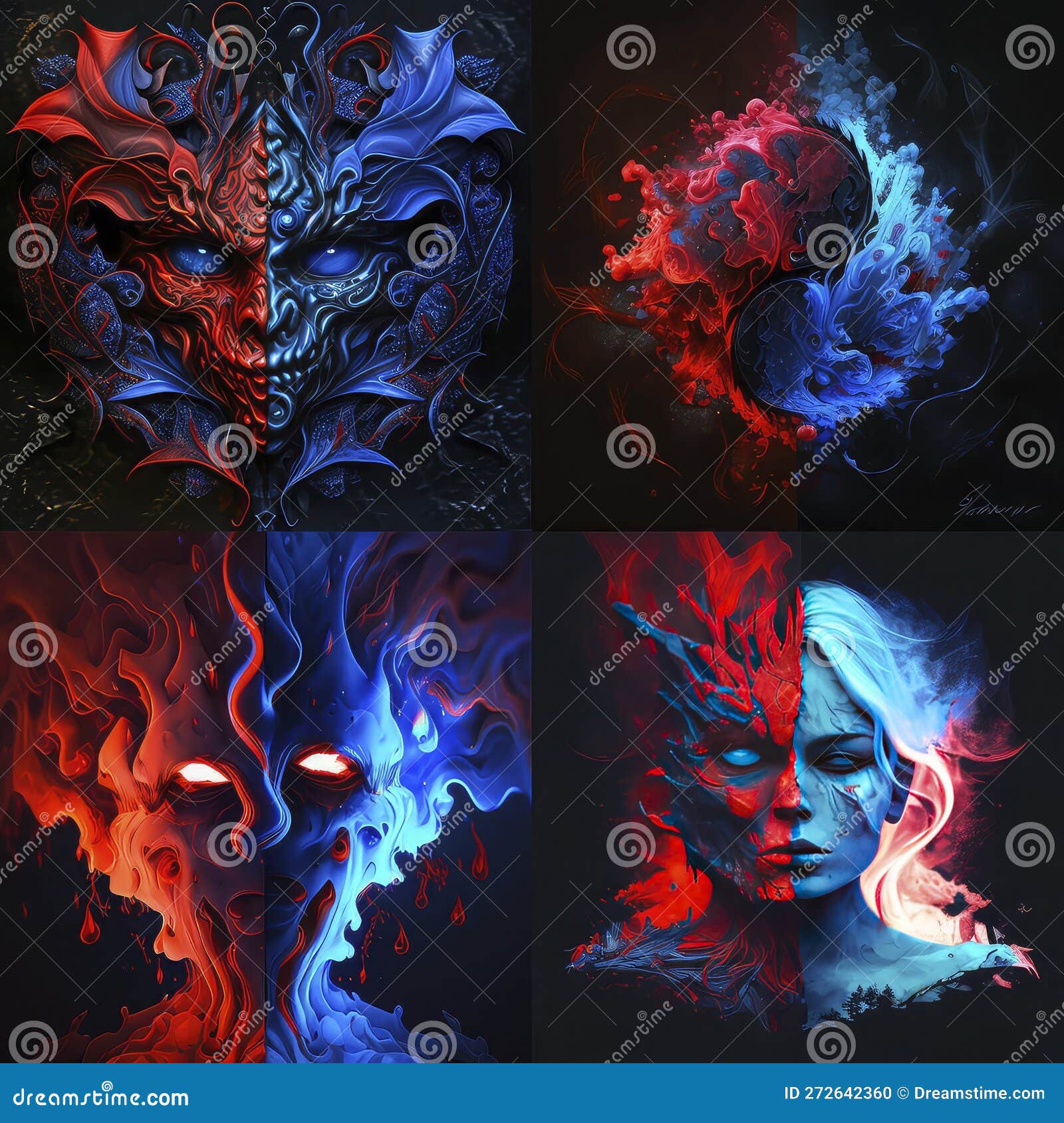 Evil Angry Bird in Red Flame. Ai Generated Stock Illustration ...