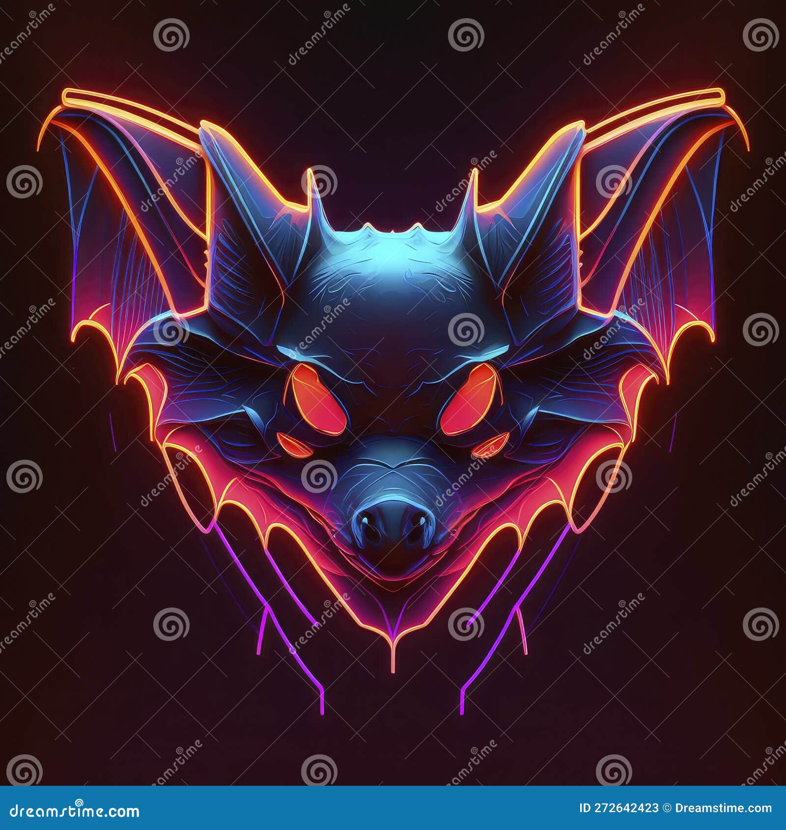 Evil Angry Bird in Red Flame. Ai Generated Stock Illustration ...