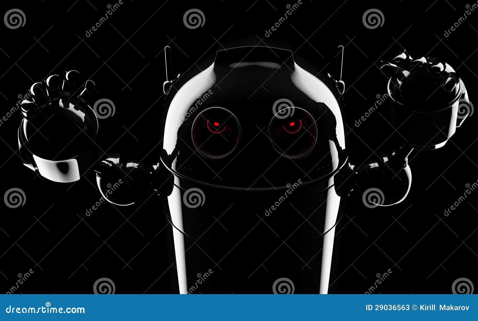 Evil angry robot stock illustration. Illustration of character - 29036563