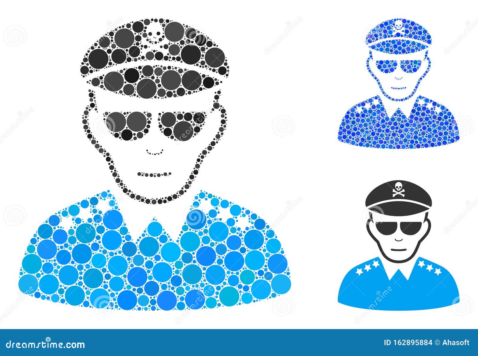 Evil Army General Mosaic Icon of Spheric Items Stock Illustration ...