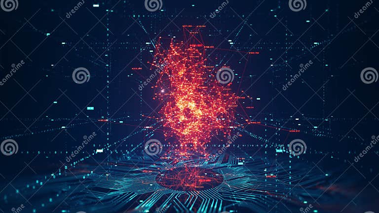 Evil Artificial Intelligence AI Concept Stock Illustration ...