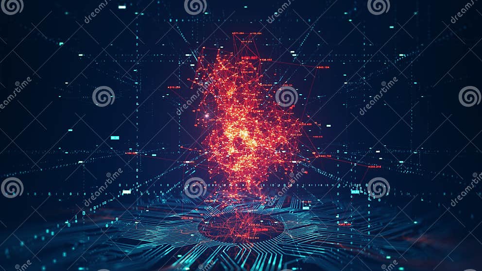 Evil Artificial Intelligence AI Concept Stock Illustration ...