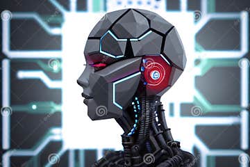 Evil Artificial Intelligence, Humanoid Alien Robot. Robot with ...
