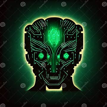Evil Artificial Intelligence, Humanoid Alien Robot. Robot with ...
