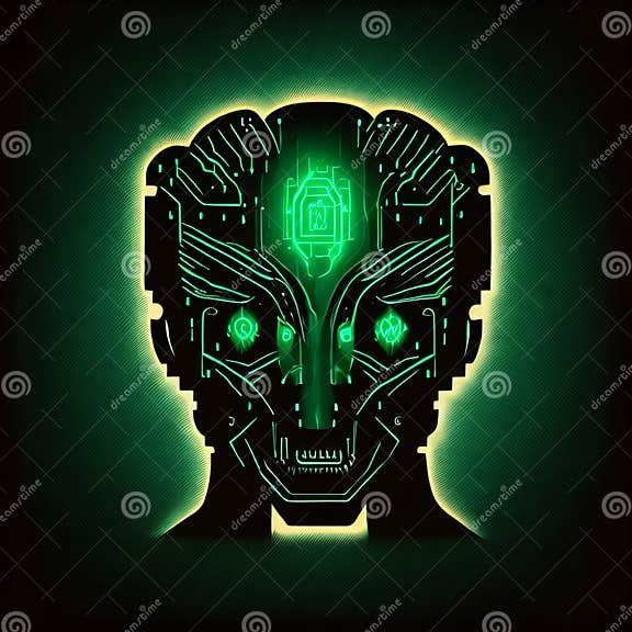 Evil Artificial Intelligence, Humanoid Alien Robot. Robot with ...