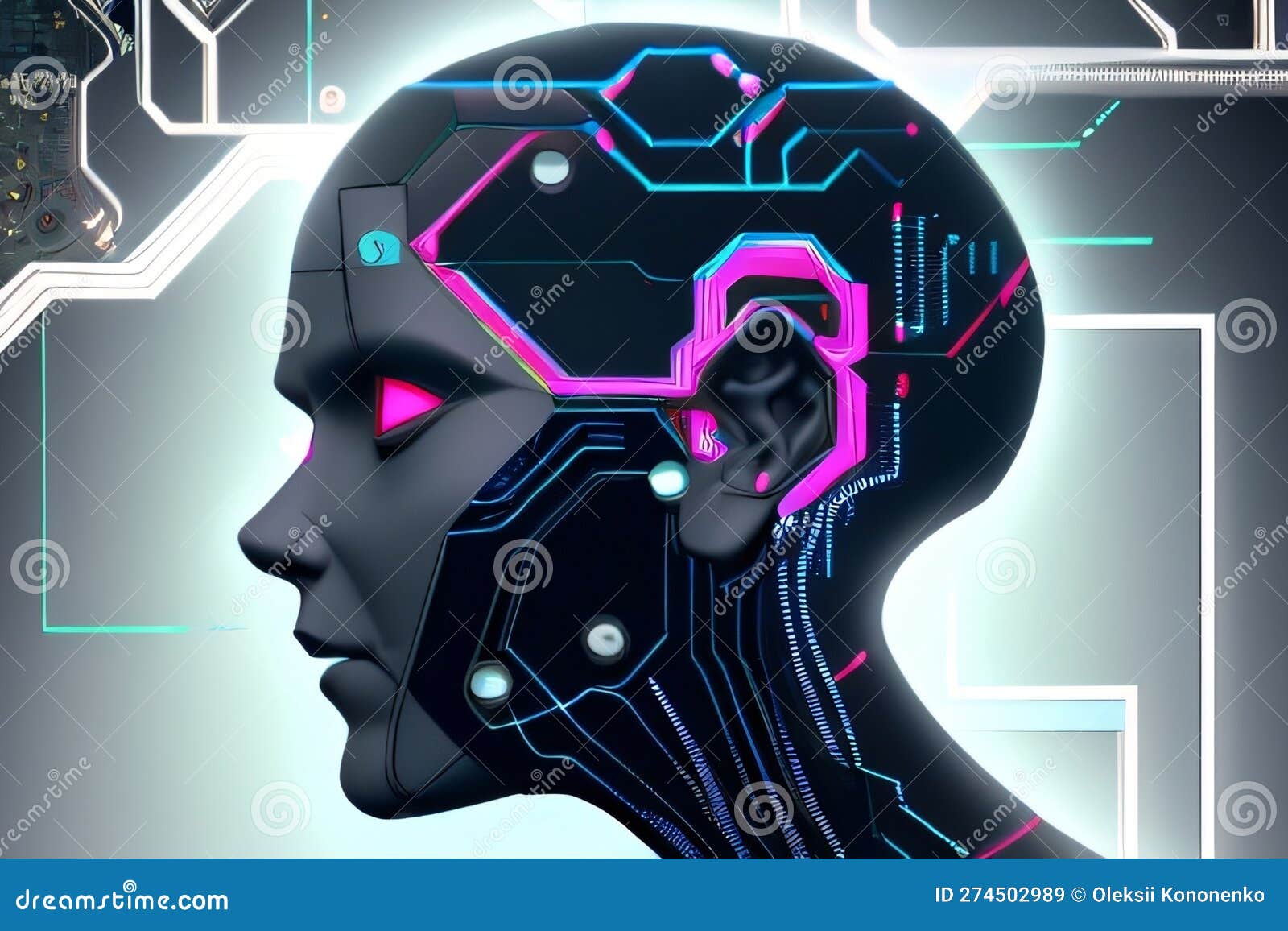 Evil Artificial Intelligence, Humanoid Alien Robot. Robot with ... Evil Artificial Intelligence, Humanoid Alien Robot. Robot with ...