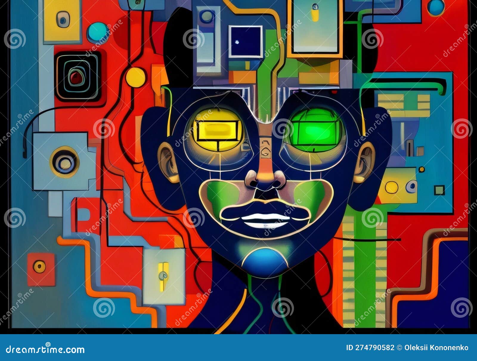 Evil AI Humanoid Robot Thinking And Plotting Royalty-Free Stock Photo ...