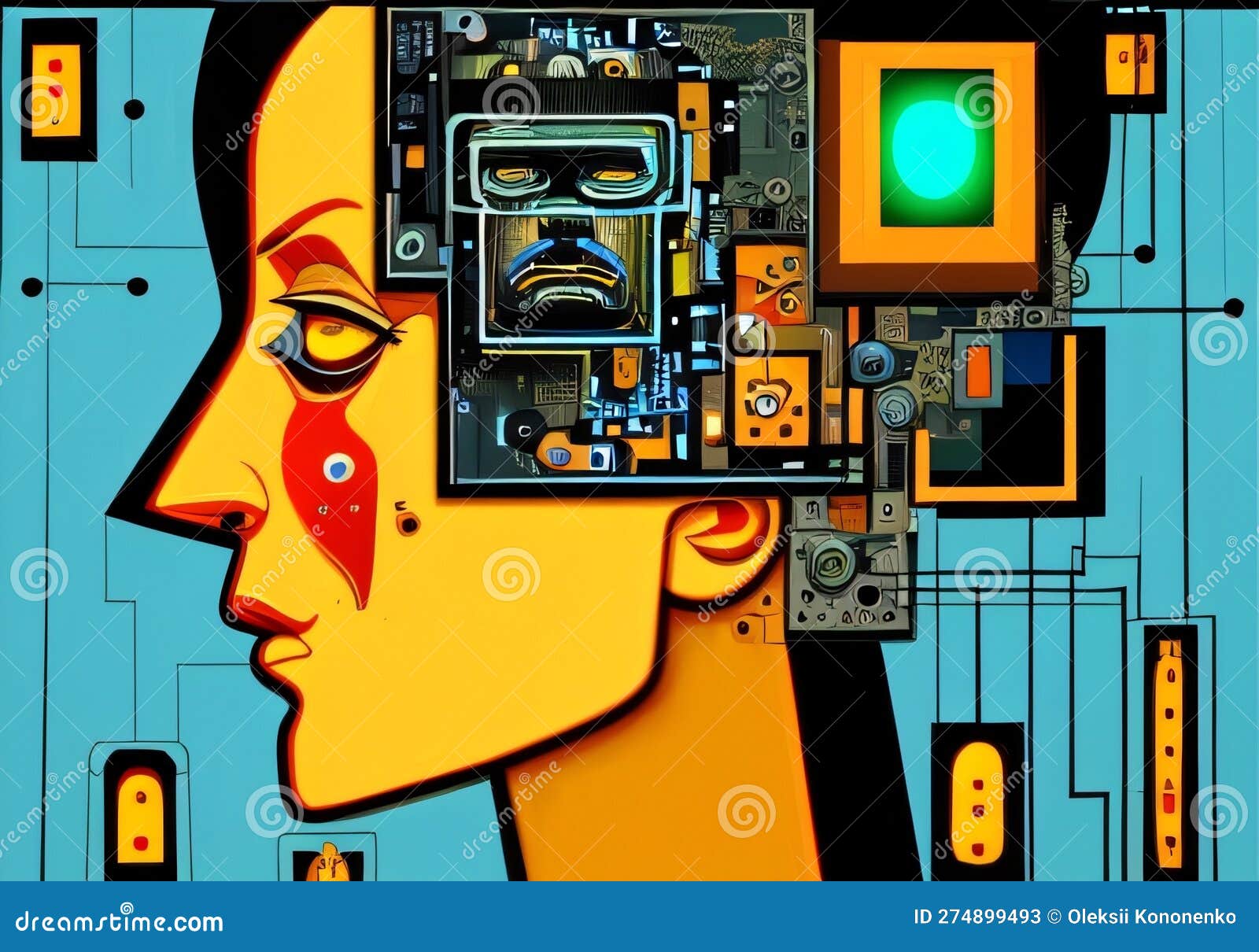 Evil Artificial Intelligence, Humanoid Alien Robot. Robot with ...