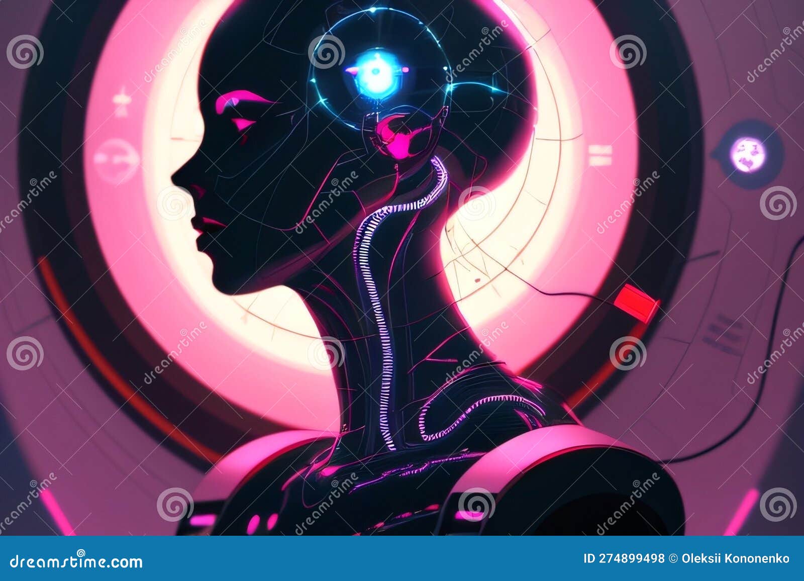 Evil Artificial Intelligence, Humanoid Alien Robot. Robot with ...