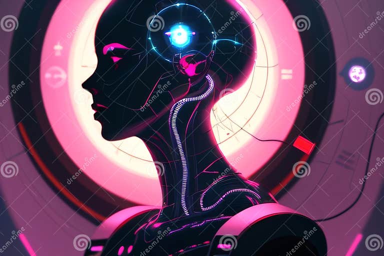 Evil Artificial Intelligence, Humanoid Alien Robot. Robot with ...