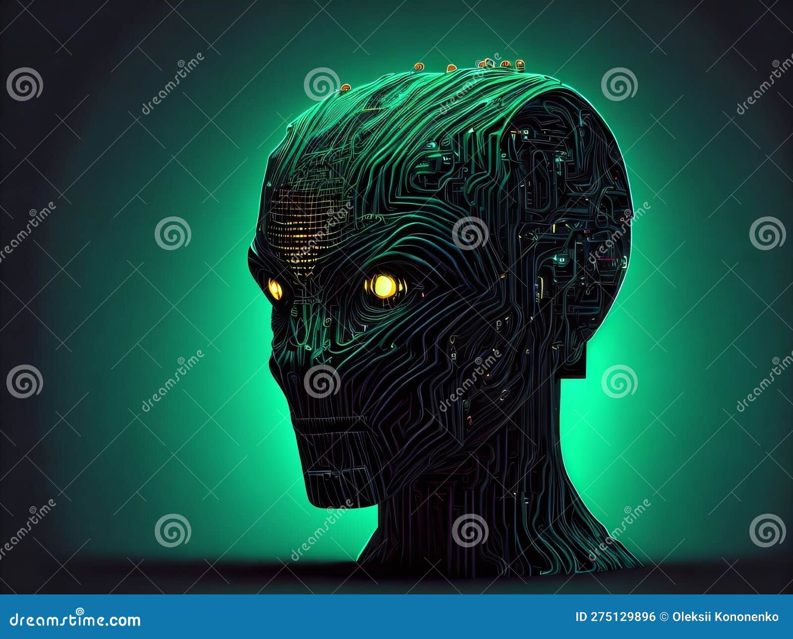 Evil Artificial Intelligence, Humanoid Alien Robot. Robot with ... Evil Artificial Intelligence, Humanoid Alien Robot. Robot with ...
