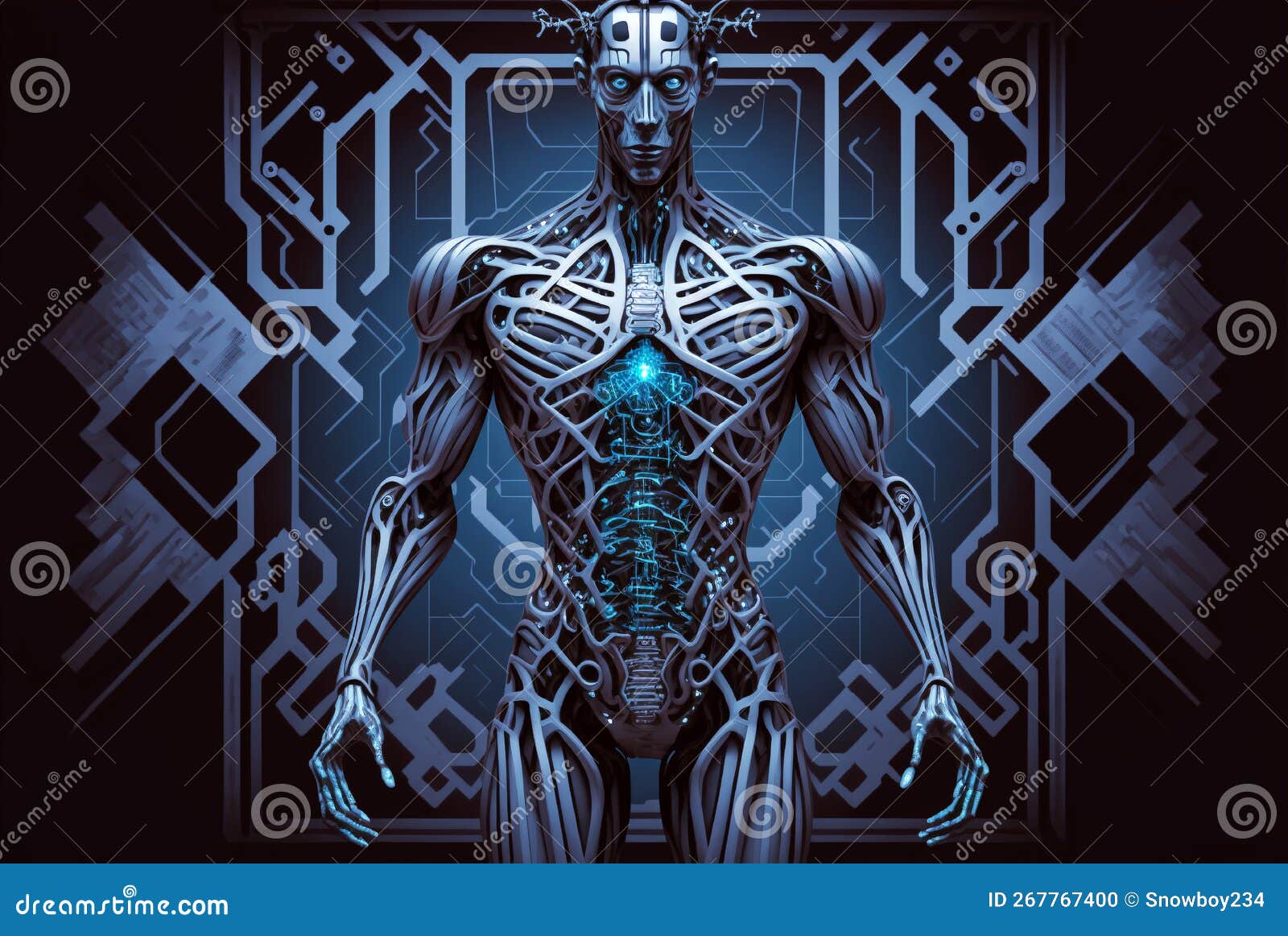 Evil Artificial Intelligence, Robot Metallic Figure, Science Fiction ...