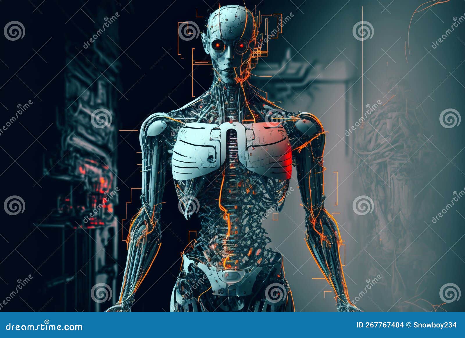 Evil Artificial Intelligence, Robot Metallic Figure, Science Fiction ...