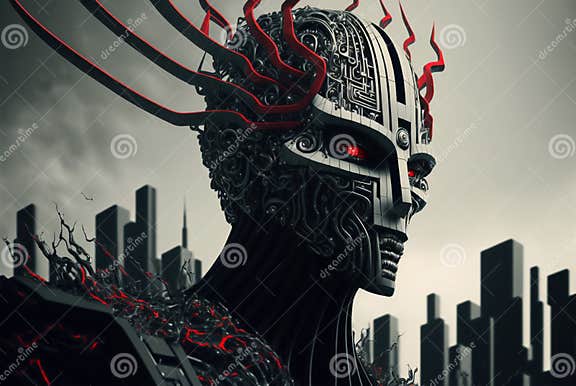 Evil Artificial Intelligence, Robot Metallic Figure, Science Fiction ...