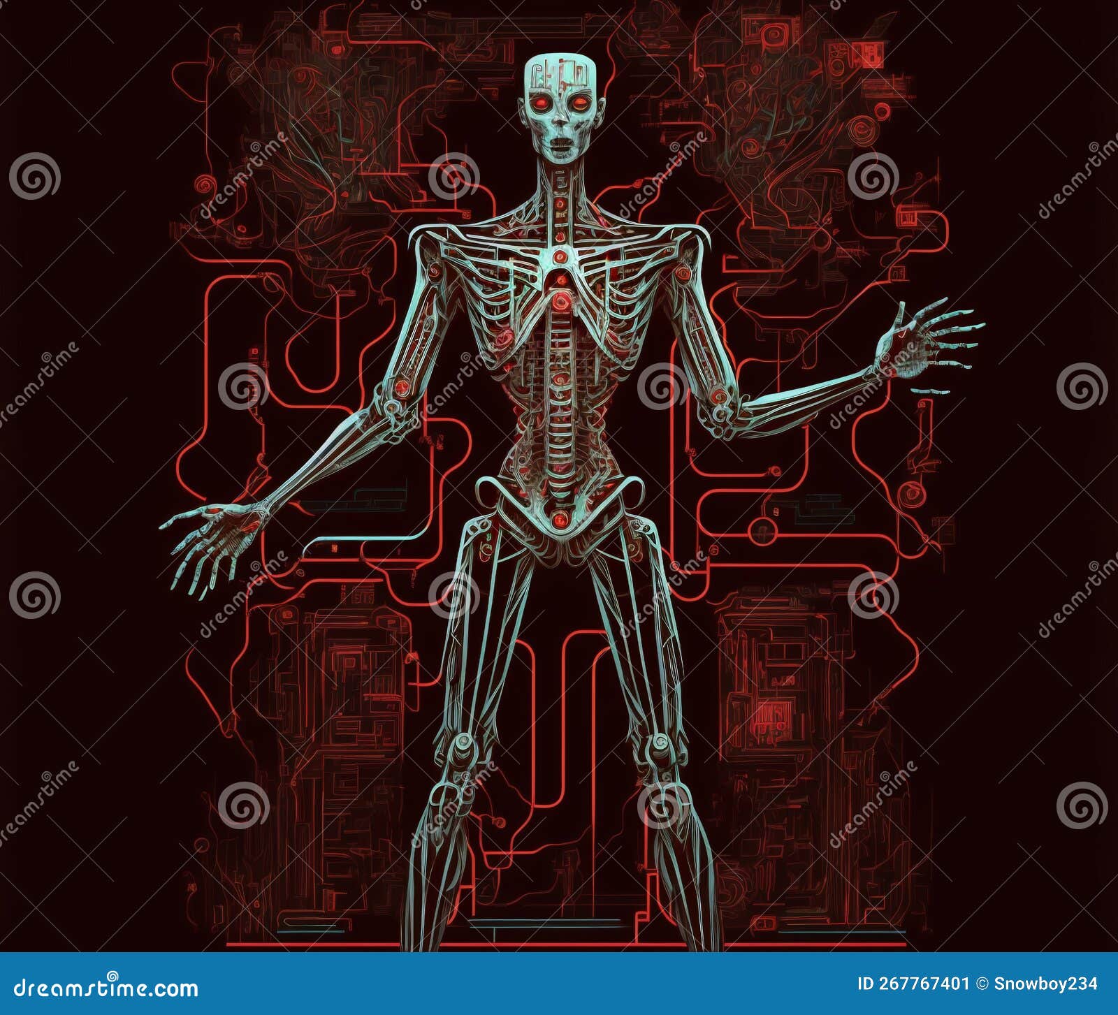 Evil Artificial Intelligence, Robot Metallic Figure, Science Fiction ...